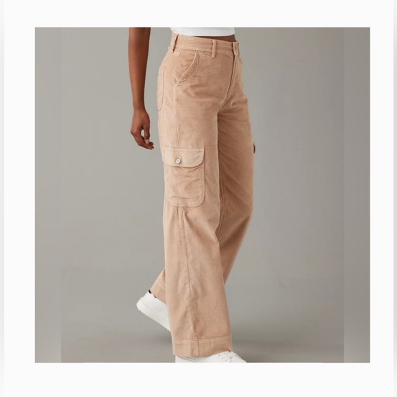 American Eagle Outfitters | Pants & Jumpsuits | Nwt American Eagle Tan Super High Rise Baggy ...